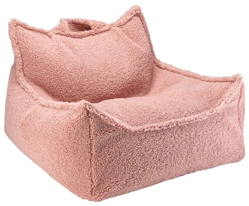 Růžový dětský sedací vak z textilie bouclé Chair – Wigiwama