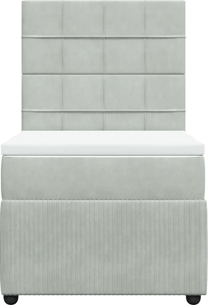 Box spring postel s matrací světle šedá 80 x 200 cm samet 3294490