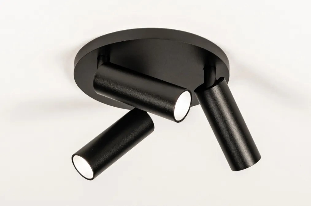 Stropní bodové svítidlo Conno Black 3 Round