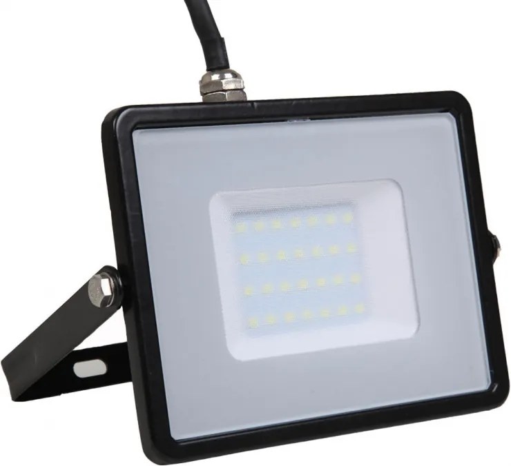 V-TAC LED venkovní reflektor 30W/230V/6400K/2400Lm/100°/IP65, černý