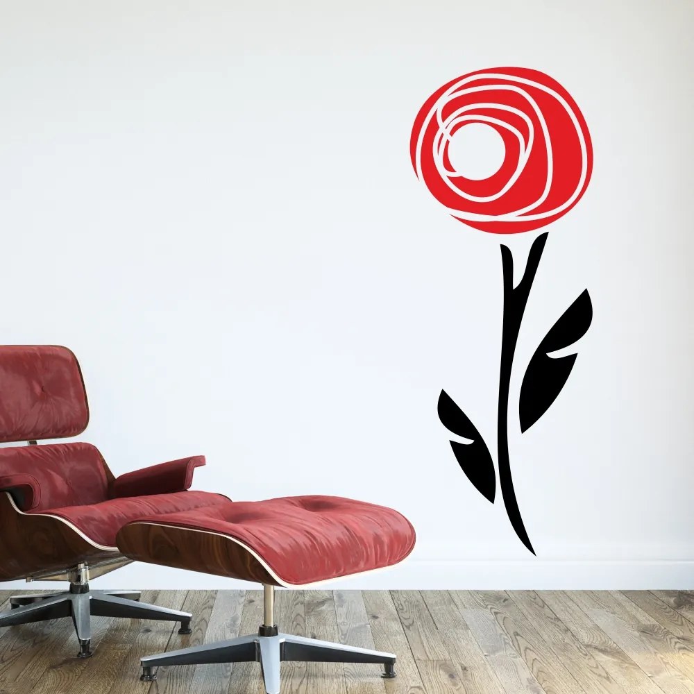 WALLVINIL Samolepky na zeď - Abstract rose Barva: Červená tmavá, Velikost: 60x22 cm