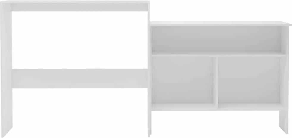 Barový stůl se 2 stolními deskami bílý 130 x 40 x 120 cm 280217