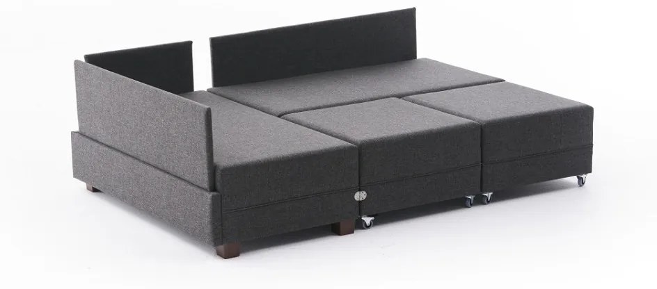 Designová rohová sedačka Ramesha 280 cm antracitová - levá