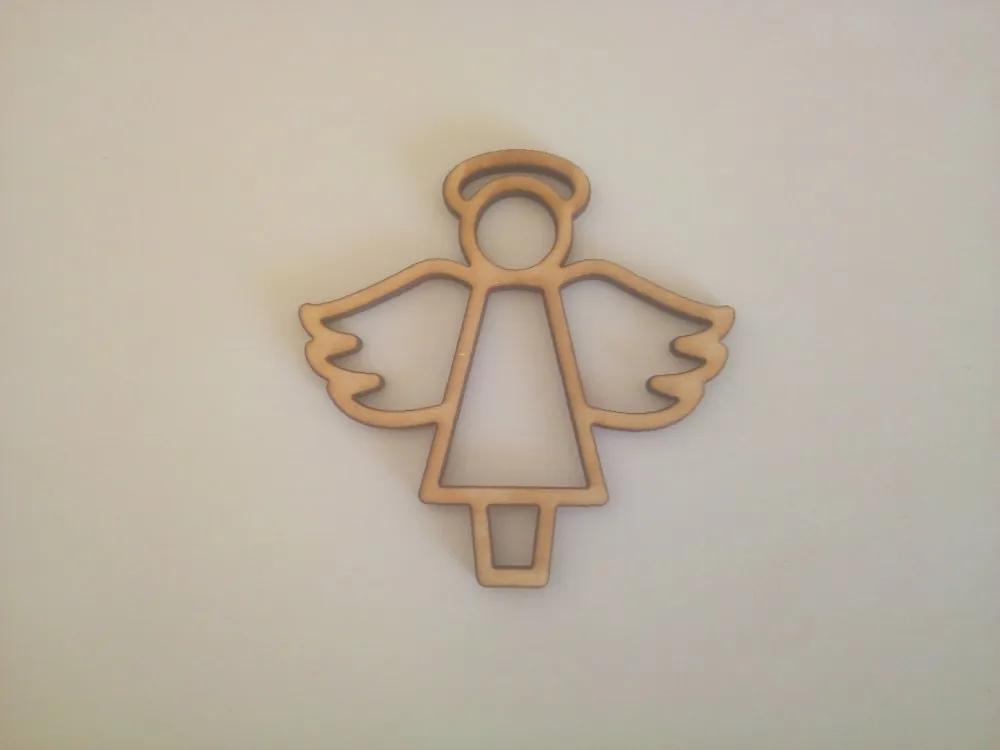 Dřevěná dekorace  - anděl 10 cm