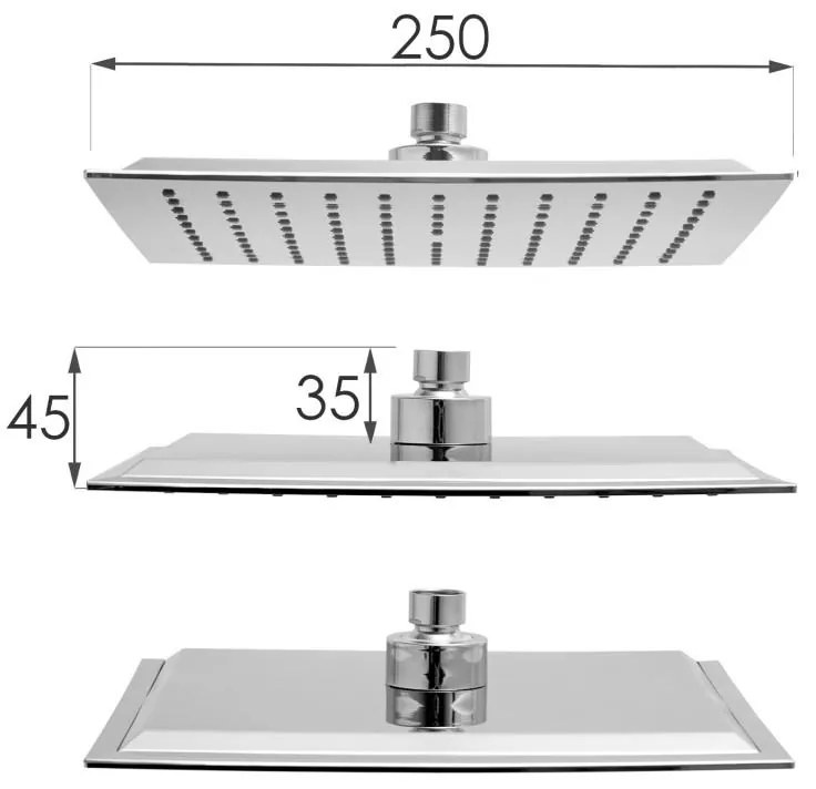 Sprchová souprava SOLO s policí a výtokem do vany - chromová