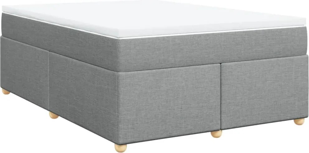 Box spring postel s matrací světle šedá 140 x 190 cm textil 3285373