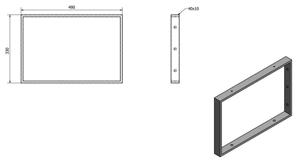 Sapho 490 x 330 x 40 mm 30371 Podpěrná konzole lakovaná ocel bílá mat 1 ks