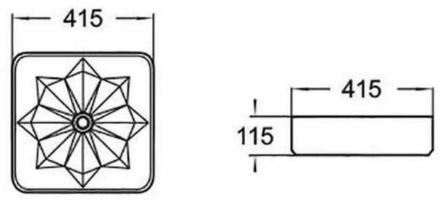 Mexen ELMIRA umyvadlo, 41x41 CM, zlatá, 22094150