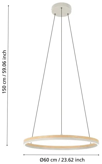 Eglo 39896 - LED Stmívatelný lustr na lanku CADINARO LED/36W/230V 3000K