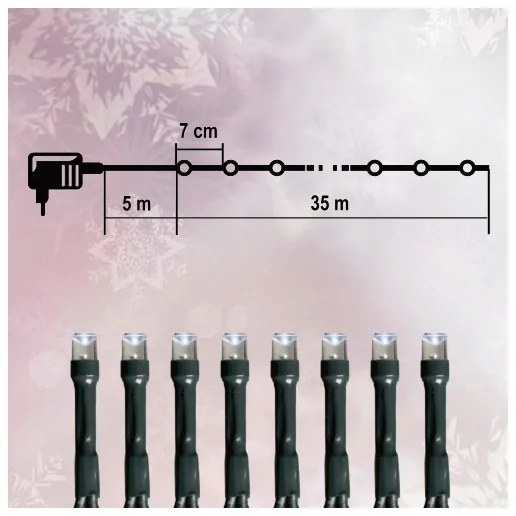 LED Vánoční venkovní řetěz 500xLED 35m IP44 studená bílá