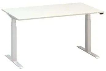 Alfa Office  Výškově nastavitelný kancelářský stůl Alfa Up s bílým podnožím, 140 x 80 x 61,5-127,5 cm, dezén bílá