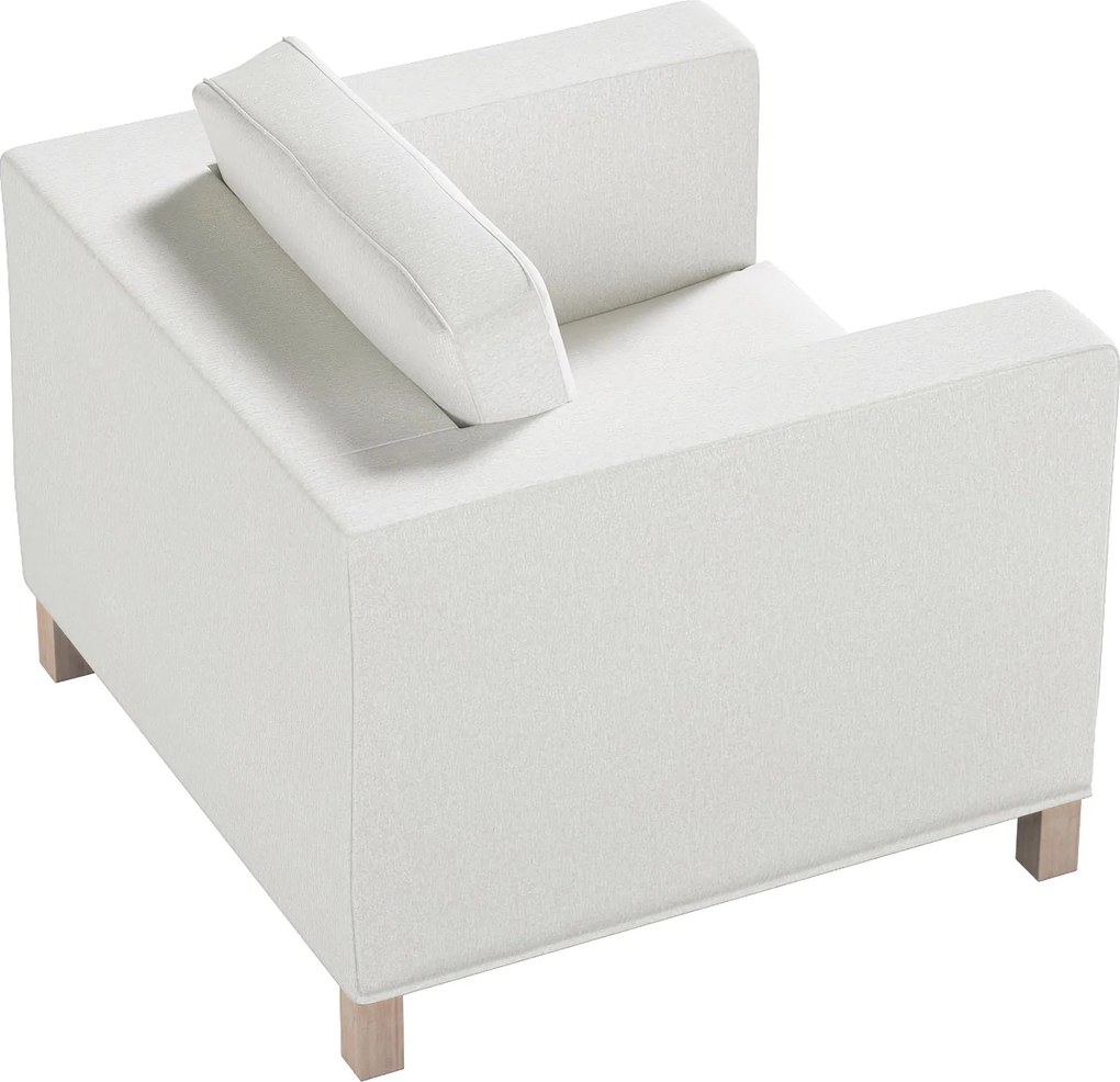 Potah na křesko IKEA Karlanda, krátký barva krémová látka pletený vzor