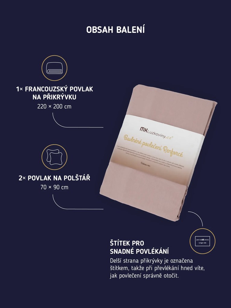 MK Lůžkoviny Francouzské bavlněné povlečení Renforcé - Zmijozel tmavě zelené 220 × 200 cm, 2ks 70 x 90 cm