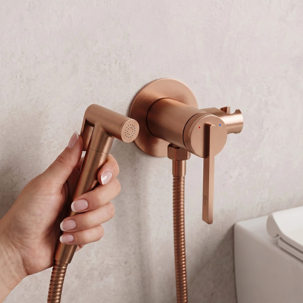 Rea, Podomítková bidetová baterie Rea Grace Brush Copper, REA-B4504