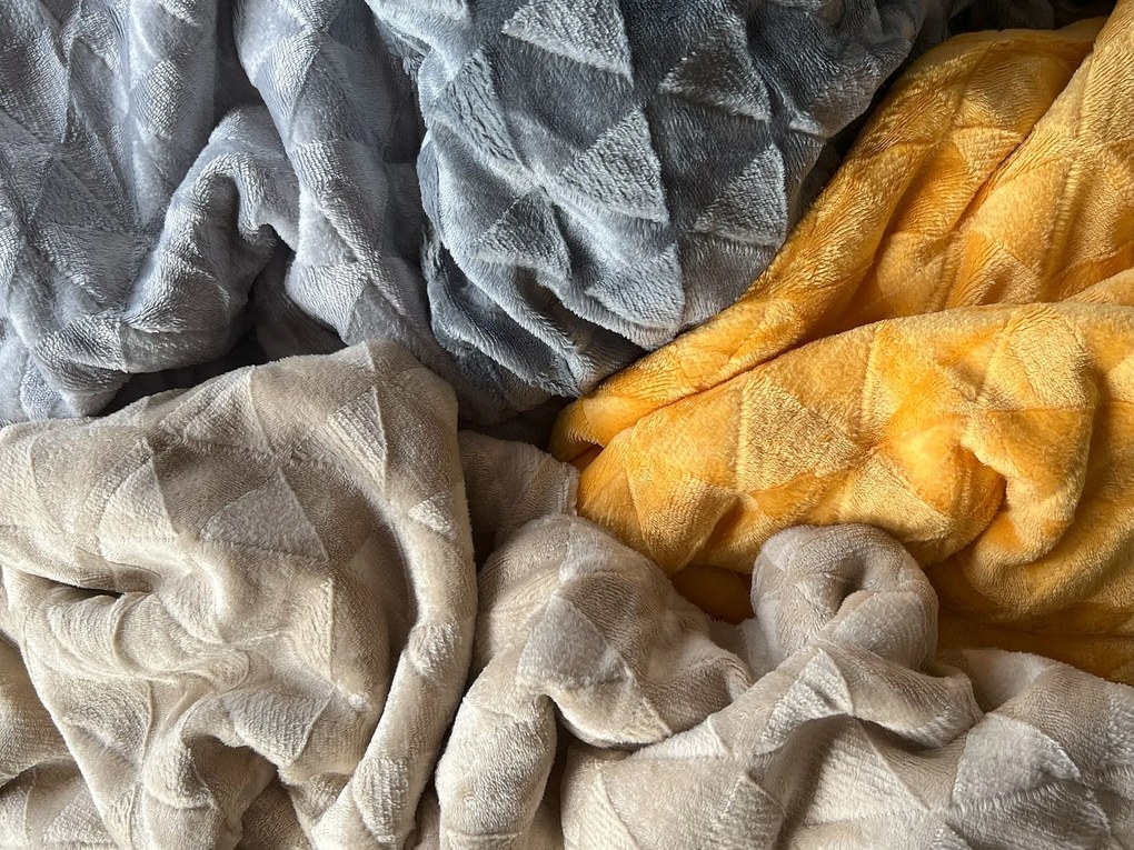 UD Oboustranná deka s beránkem - Triangl světle šedá