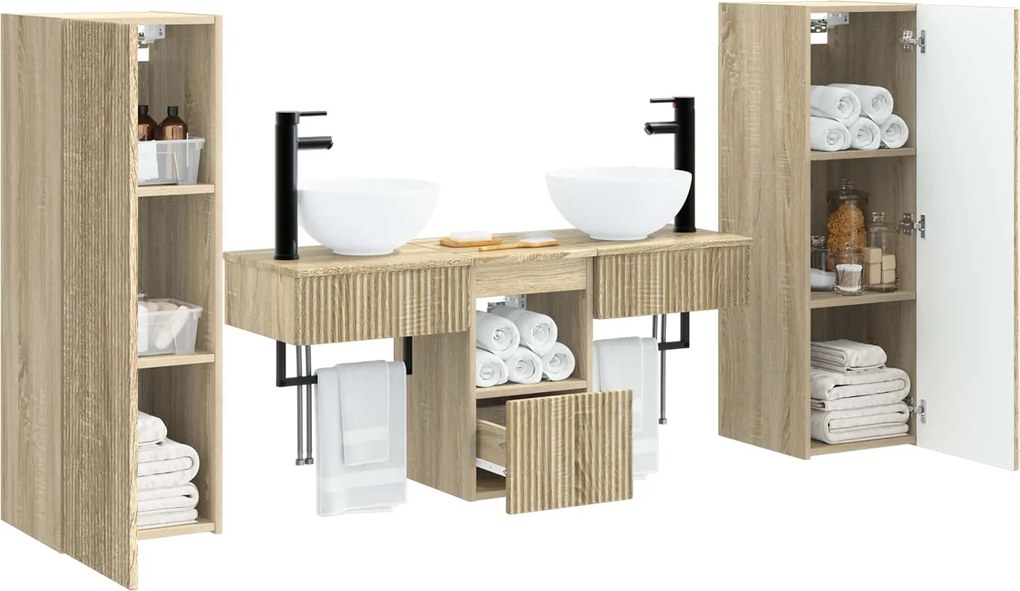 Sada koupelnového nábytku 5 ks Dub sonoma 33 x 34,5 x 100 cm 3405965
