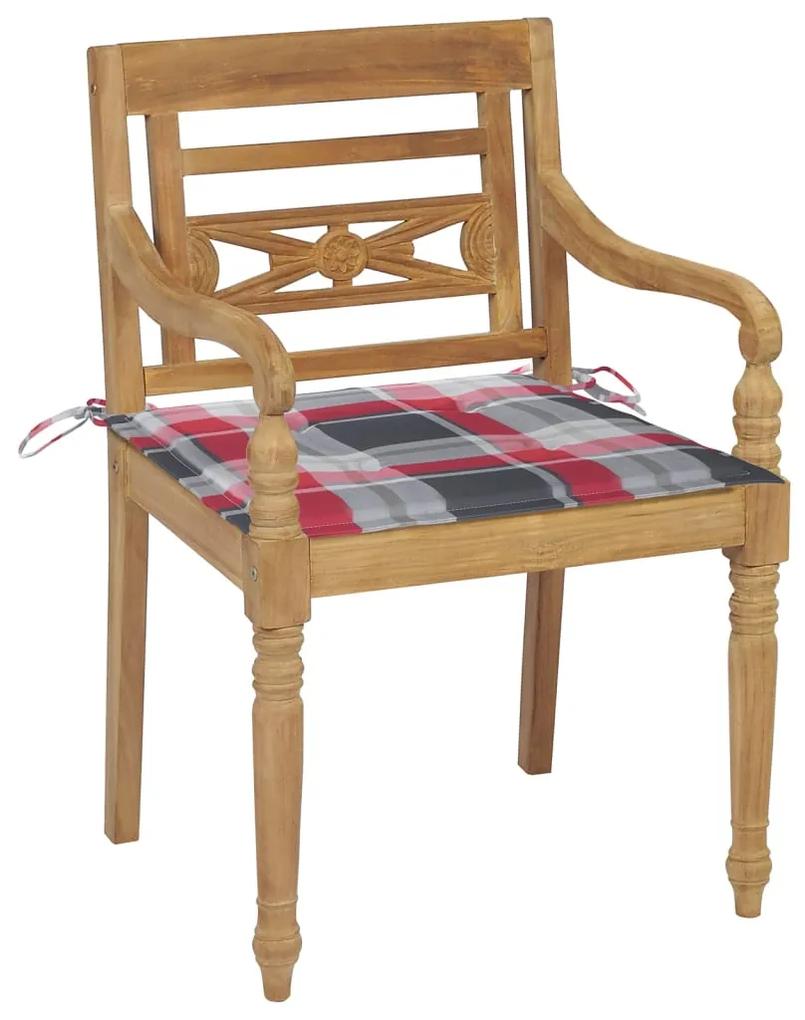 Židle Batavia 4 ks s poduškami masivní teakové dřevo,  3073308