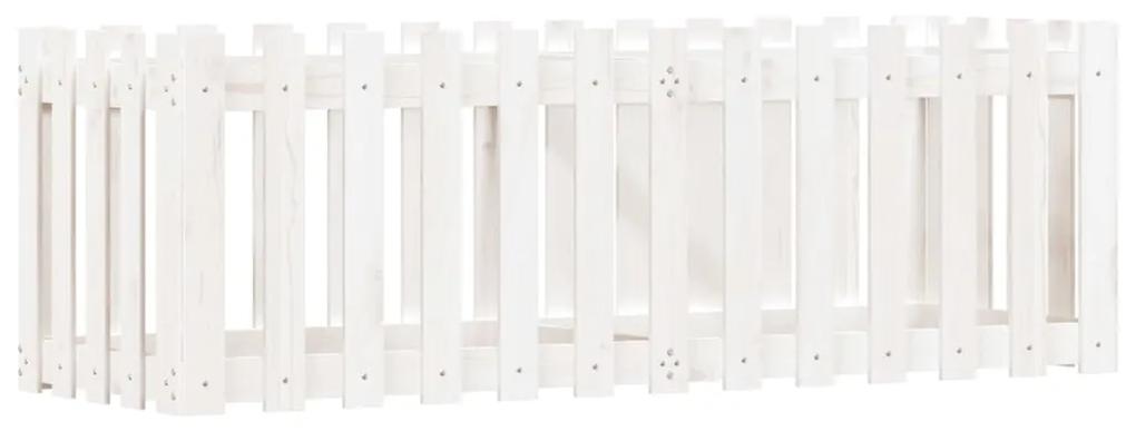 Vyvýšený záhon plotový design bílý 150x50x50 cm masiv borovice - Default Title