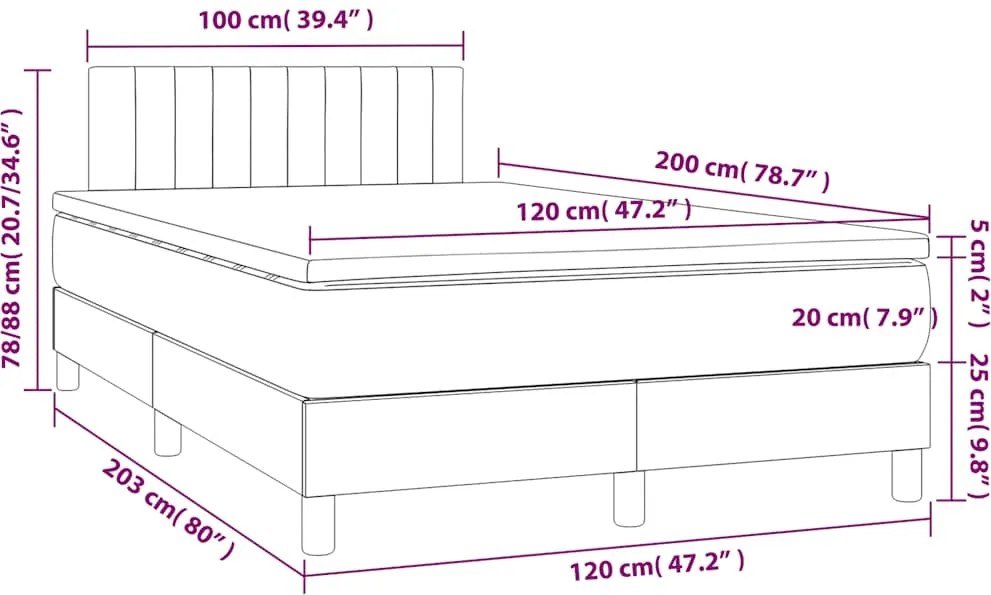 Box spring postel s matrací černá 120 x 200 cm samet 3141415