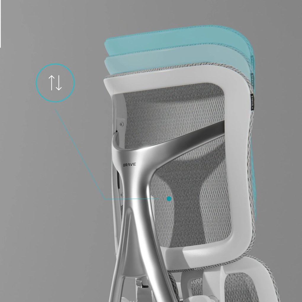 Ergonomická židle s podnožkou šedá Premium Normal Size: Diablo V-Kinetic