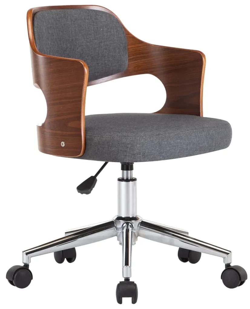 Otočná kancelářská židle šedá ohýbané dřevo a textil,  3054852