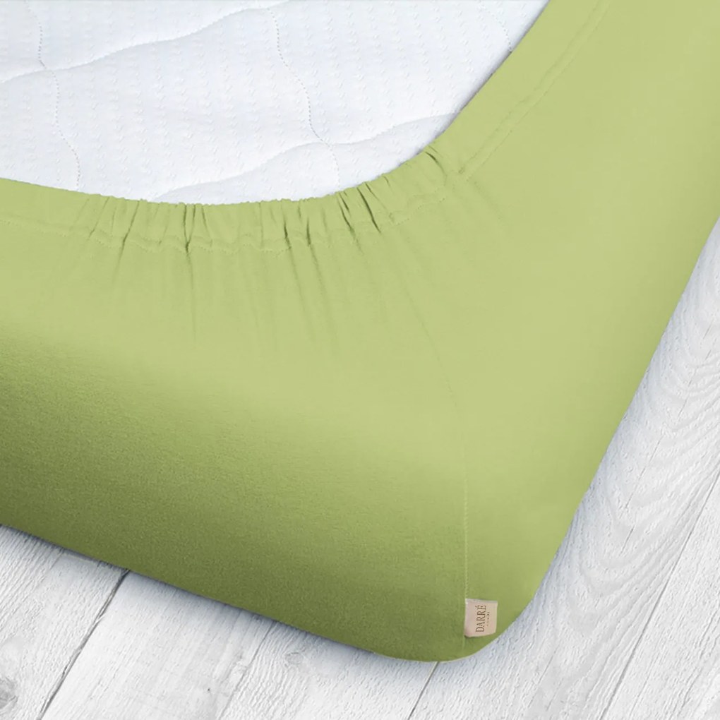 Jersey prostěradlo středně zelené na výšku matrace do 30 cm Velikost: 160 x 220