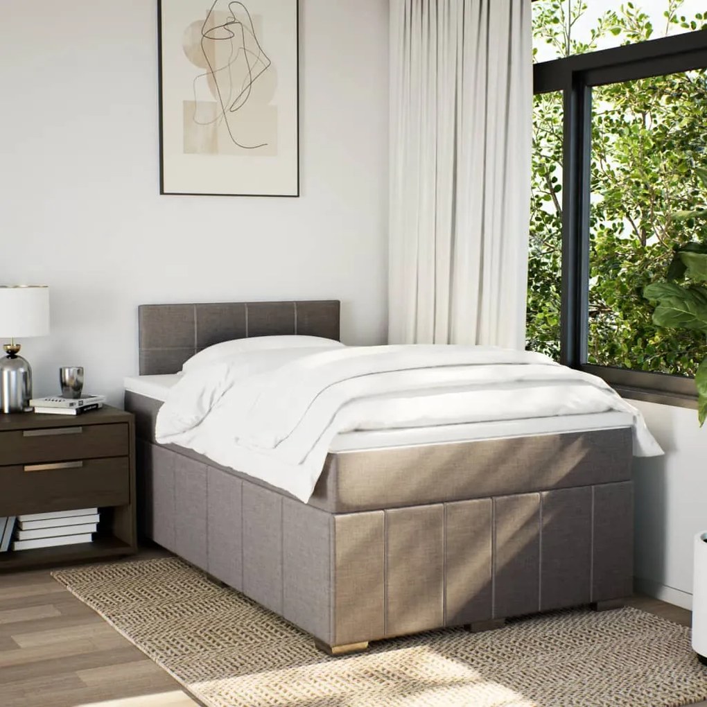 Box spring postel s matrací taupe 120x190 cm textil 3287011