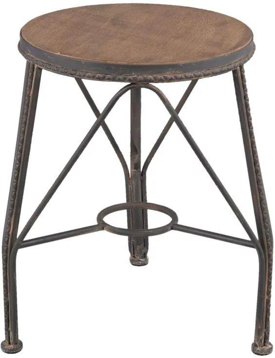 Kovová industriální stolička vintage Clayre & Eef