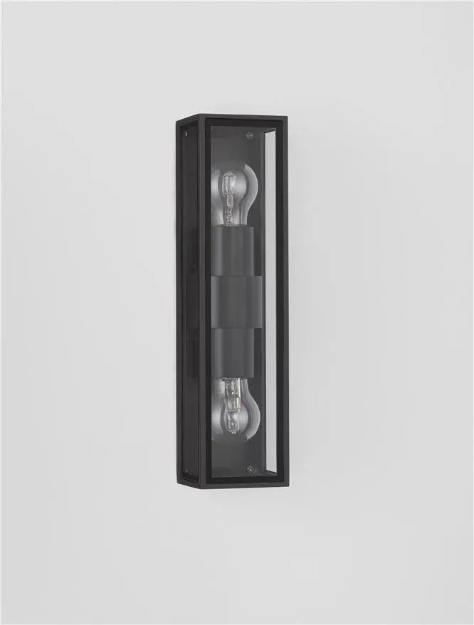 NV 9492442 Venkovní nástěnné svítidlo REGINA antracitový hliník a čiré sklo E27 2x12W 220-240V bez žárovky IP65 - NOVA LUCE