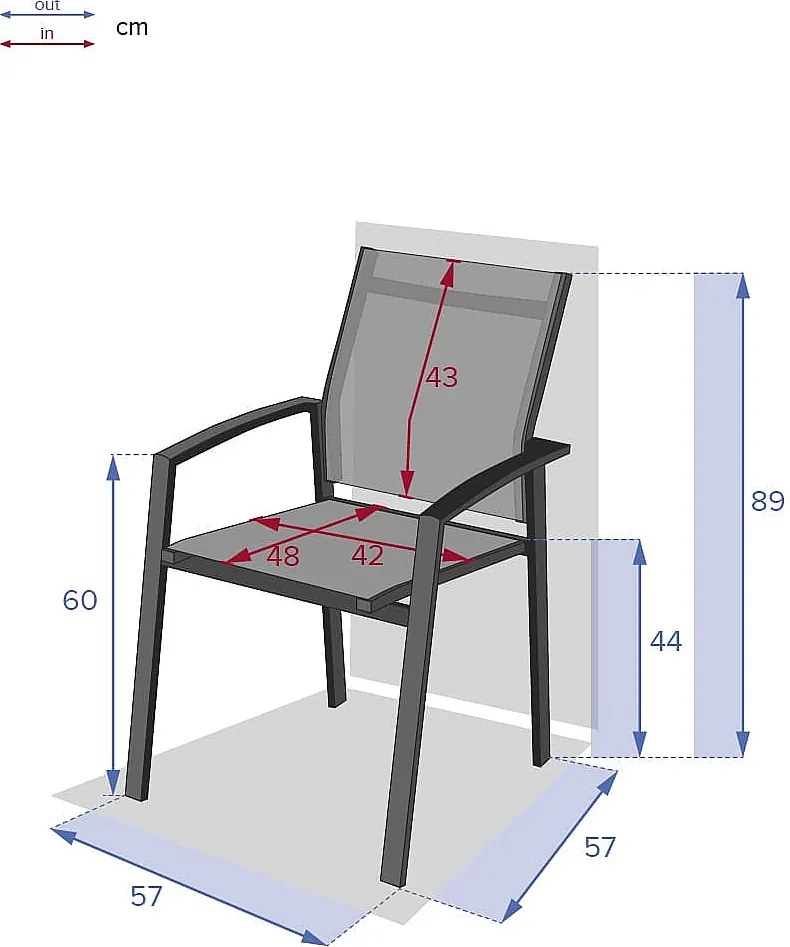 DEOKORK Hliníkové křeslo s textílií BERGAMO (šedo-hnědé)