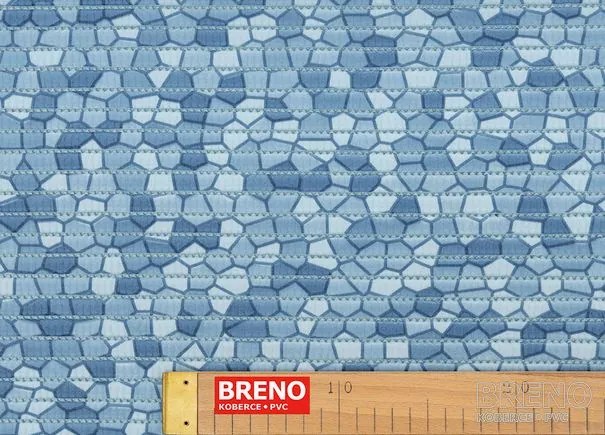 Breno Koupelnová pěnová předložka SOFTY-TEX 79817.9 mozaika, šíře 65 cm, Modrá
