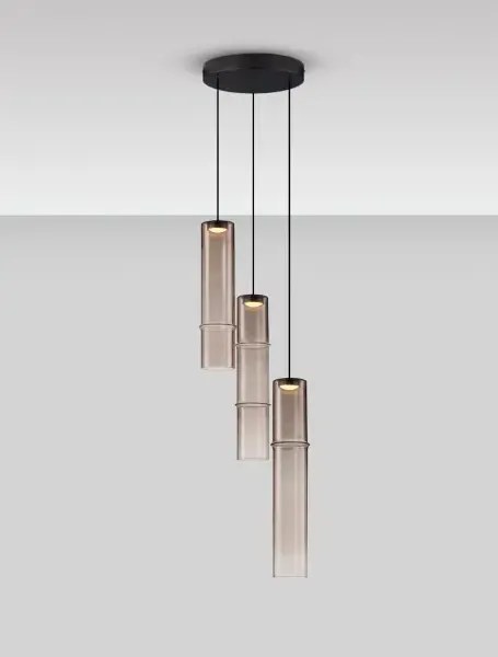 Designový lustr Sano 3 Smoky