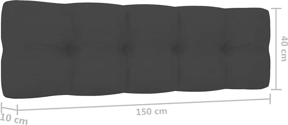 Zahradní lavice antracitové podušky 179cm impregnovaná borovice 3065756
