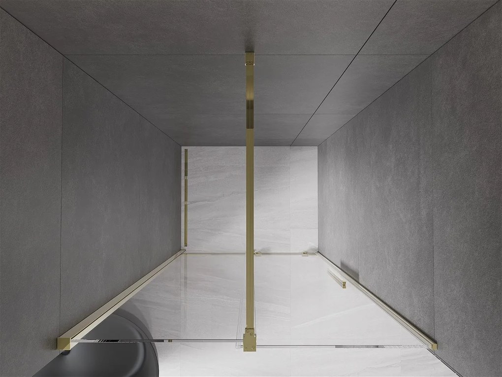 Mexen Velar, posuvné dveře do otvoru 85x200 cm, 8mm čiré sklo, zlatá lesklá, 871-085-000-01-50