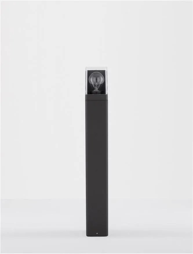 NV 9492750 Venkovní sloupkové svítidlo SELENA antracitový hliník a čirý akryl E27 1x12W 220-240V bez žárovky IP65 - NOVA LUCE