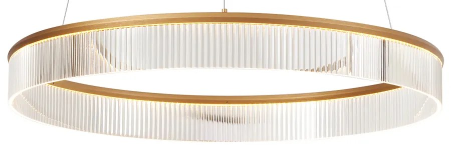 Moderní závěsné svítidlo mosazné 78 cm vč. LED s 3-stupňovým stmíváním - Anello Chandelier