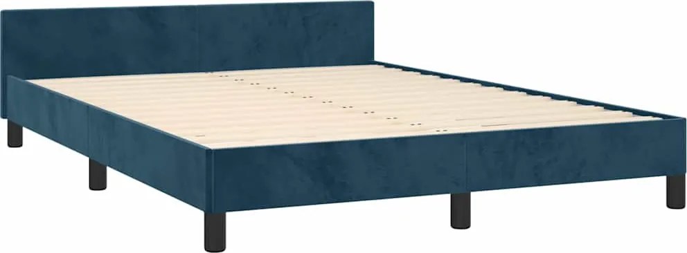 Rám postele bez matrace tmavě modrý 140x200 cm samet 3125639