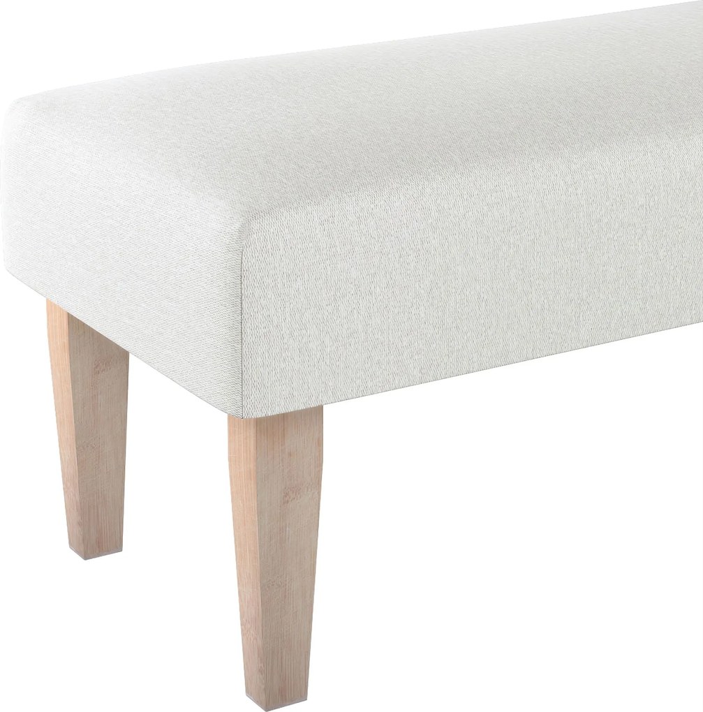 Dlouhá lavička 100x40cm barva krémová látka pletený vzor