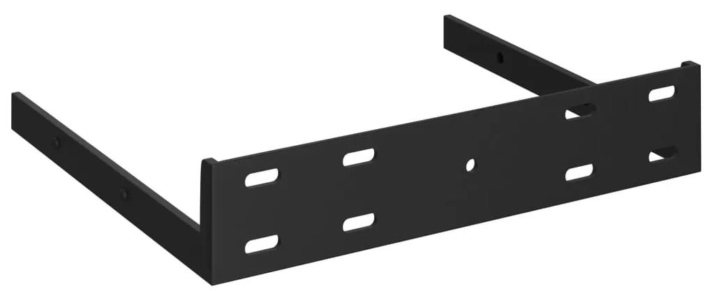 Plovoucí nástěnné police 4 ks lesklé černé 23x23,5x3,8 cm MDF - Default Title