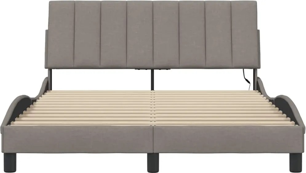 Rám postele bez matrace Hanko taupe 140 x 200 cm textil 3310465
