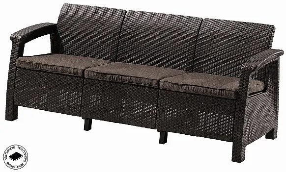 Keter Zahradní nábytek Keter Corfu love seat max třísedačková pohovka hnědá KT-610376