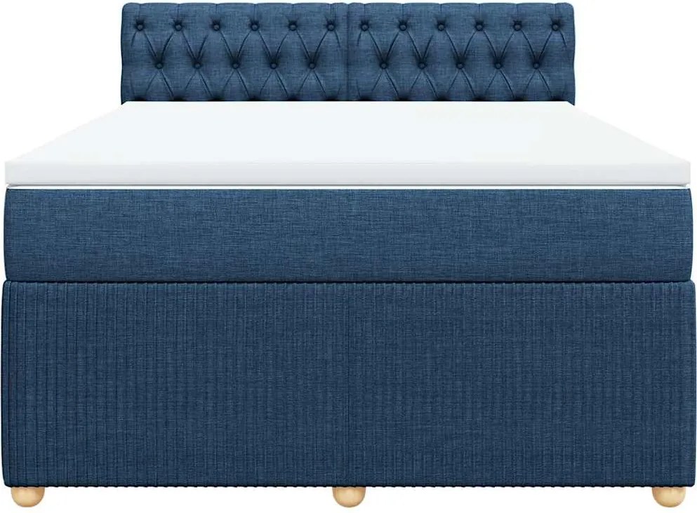Box spring postel s matrací modrá 160x200 cm textil 3287520