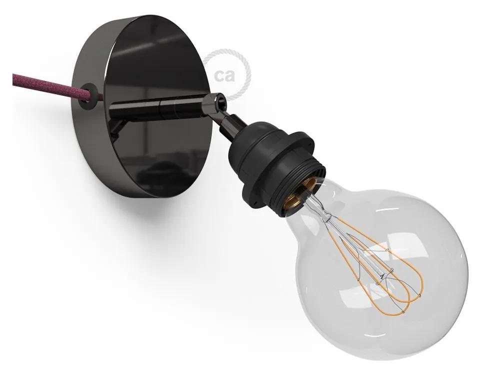 creative cables Spostaluce metallo 90°, černý perleťový nastavitelný zdroj světla s E27 objímkou se závitem, textilním kabelem a bočními otvory Barva kabelu: Světle žlutá - RC10