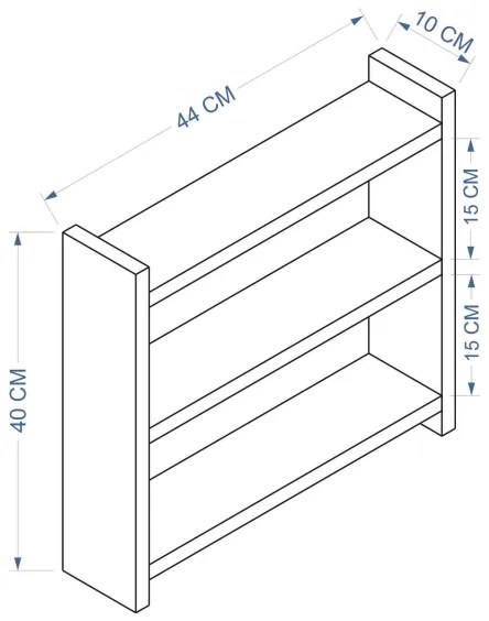 Kuchyňská police COSMIC 44x10 cm bílá