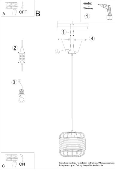 Sollux SL.1252 - Lustr na lanku FOST 1xE27/15W/230V