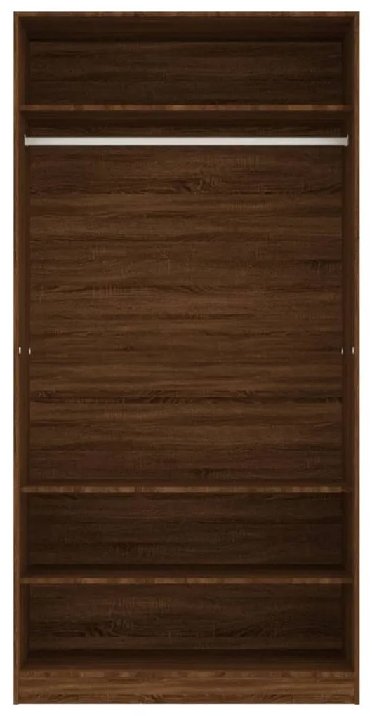 Šatní skříň hnědý dub 100 x 50 x 200 cm kompozitní dřevo - Default Title