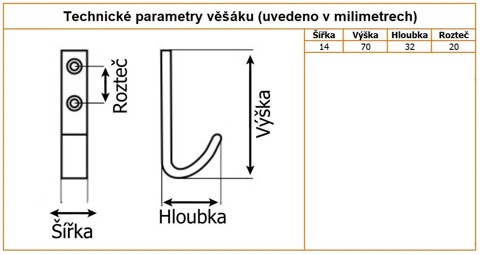 In-Design Nábytkový věšák SLIM malý černý
