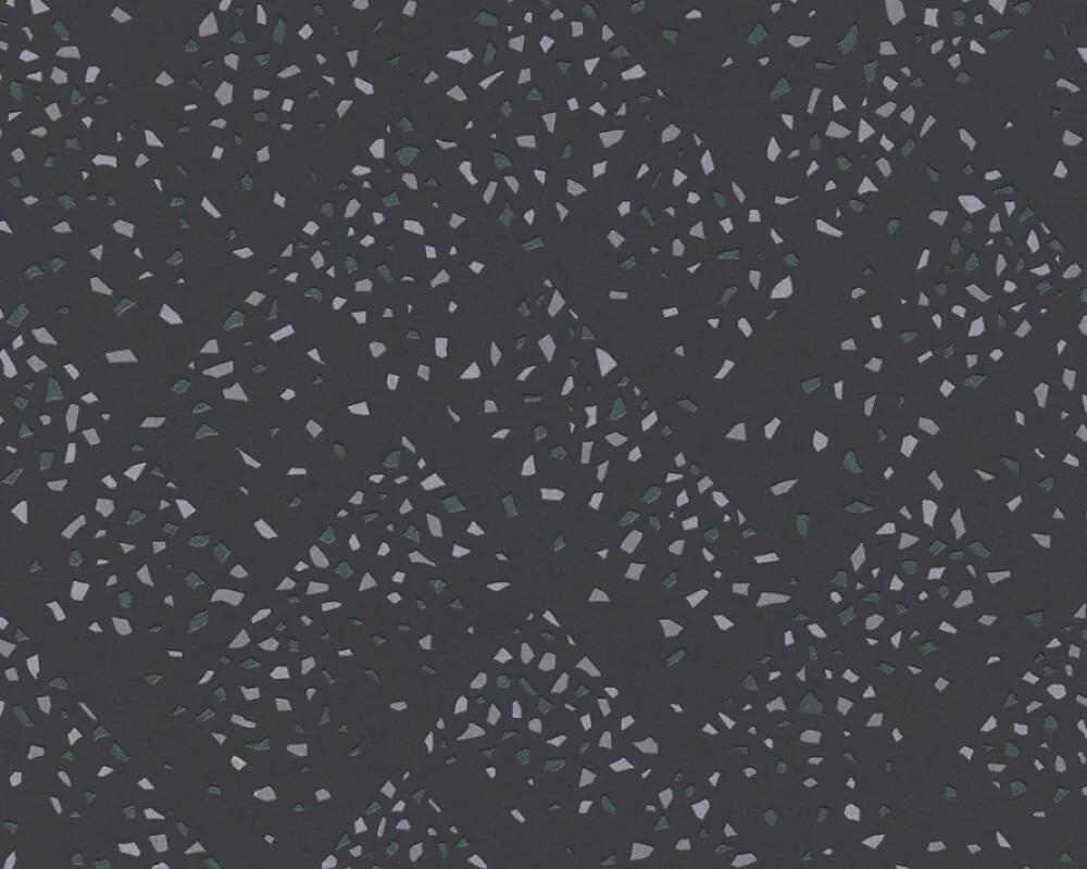 Vliesová tapeta černá, stříbrná, šedá, metalická, geometrická, Terazzo, žula 373945 / Tapety na zeď 37394-5 New Walls (0,53 x 10,05 m) A.S.Création