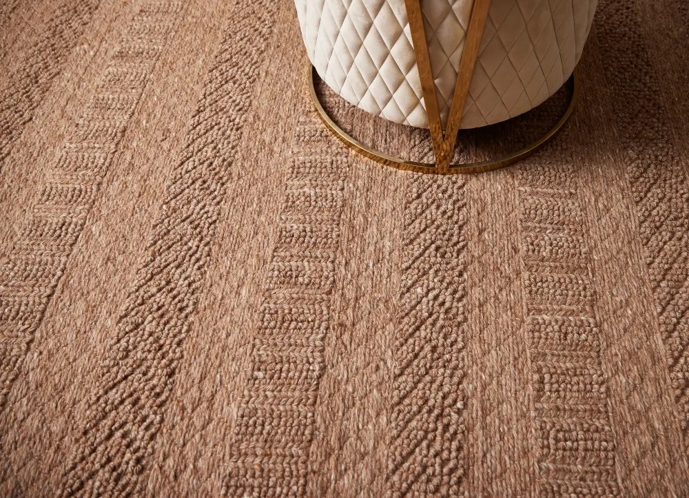 Diamond Carpets India, Ručně vázaný kusový koberec Louve DESP P91 Dust Natural, 120x170, hnědá, chodba / předsíň