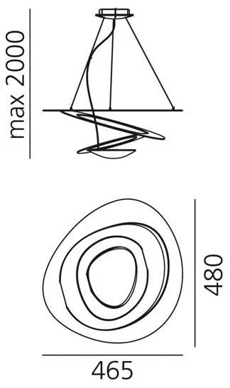 Artemide 1249020A -LED Stmívatelný lustr na lanku PIRCE LED/27W/230V 3000K zlatá